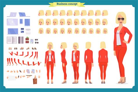 젊은 여자 캐주얼 옷 캐릭터 생성을 설정합니다 전체 길이 다른 보기 감정 제스처 흰색 배경에 대해 격리 합니다 당신의 자신의 디자인을 구축 합니다 가방에 대한 스톡 벡터