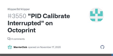 Pid Calibrate Interrupted On Octoprint · Issue 3550 · Klipper3d