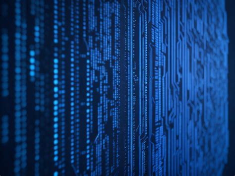 Blue Digital Binary Data On Computer Screen Background Premium Ai Generated Image