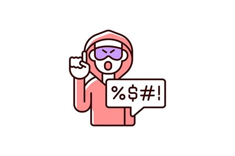 Hate Speech Rgb Color Icon Outline Icons ~ Creative Market