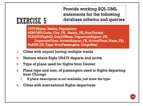 Solved Provide Working Sql Dml Statements For The Following
