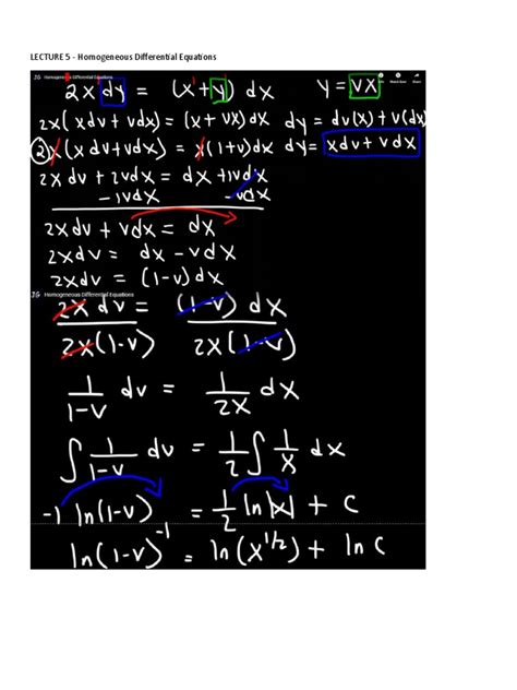 Lecture 5 Homogeneous Differential Equations Pdf