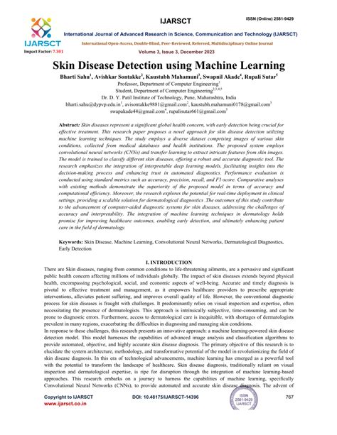 Pdf Skin Disease Detection Using Machine Learning