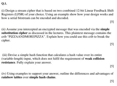 Solved Q Design A Stream Cipher That Is Based On Two Chegg