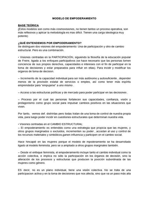 Modelo De Empoderamiento Pdf
