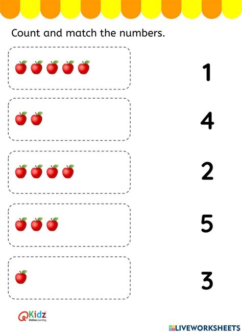 Count And Match The Numbers Worksheet Live Worksheets Worksheets Library