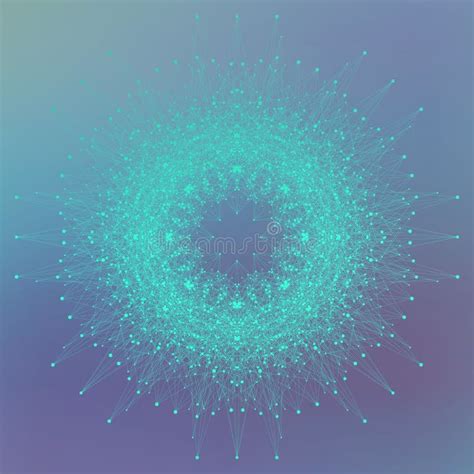 Fractal Element With Connected Lines And Dots Big Data Complex Stock