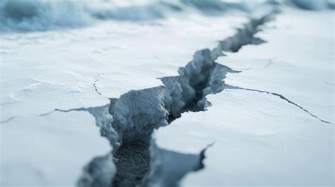 Visible Plate Tectonics Causing Deep Fissures Along A Coastal Region