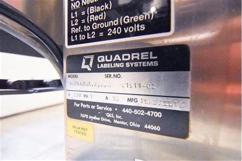 Used Quadrel Labeling Techline System FBN For Sale At Star Industries