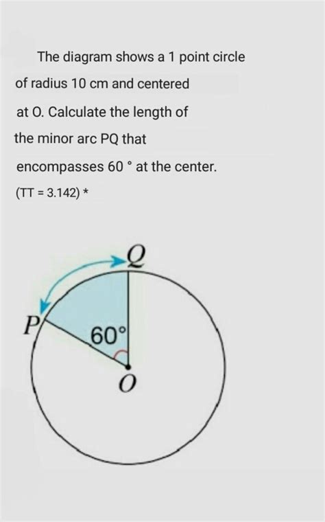 Solved The Diagram Shows A Point Circle Of Radius Cm And Centered At O Calculate The