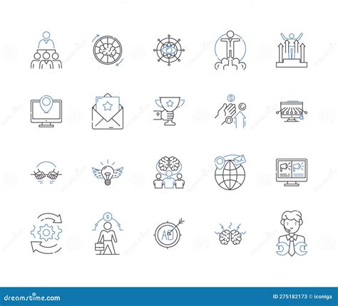 Corporation Progress Outline Icons Collection Growth Expansion
