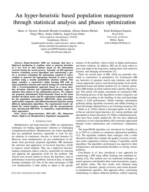 Pdf An Hyper Heuristic Based Population Management Through Statistical Analysis And Phases