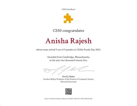 cs50 puzzleday2025 harvarduniversity computerscience problemsolving… anisha rajesh 15