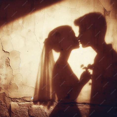 Wedding Couple Shadow Kiss Premium Ai Generated Image