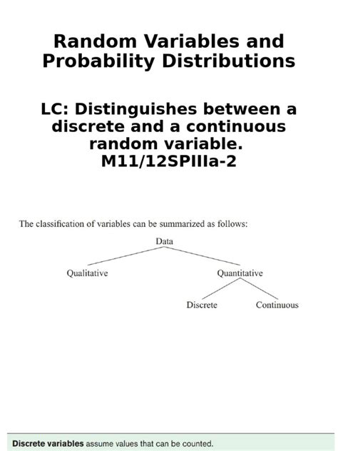 distinguishes between a discrete and a continuous random variable pdf
