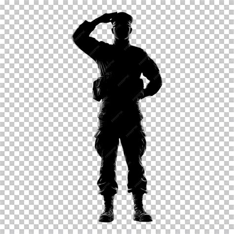 A Silhouette Of A Soldier Saluting Military Or Patriotic Against