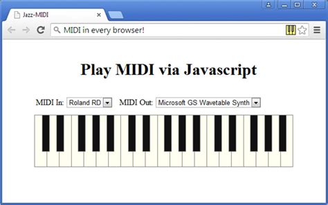 Jazz MIDI для Google Chrome Расширение Скачать