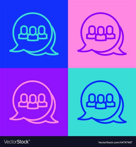 Pop Art Line Project Team Base Icon Isolated Vector Image