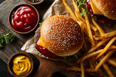 버거와 감자 튀김