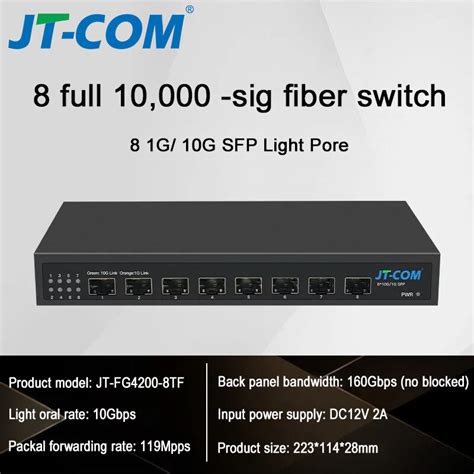 JT COM 8 10 Gigabit SFP Ports L3 Managed Network Switch With Console 1G 2 5G 10G SFP 8Port