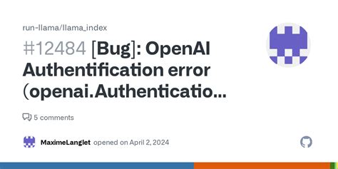 Bug Openai Authentification Error Openaiauthenticationerror Error