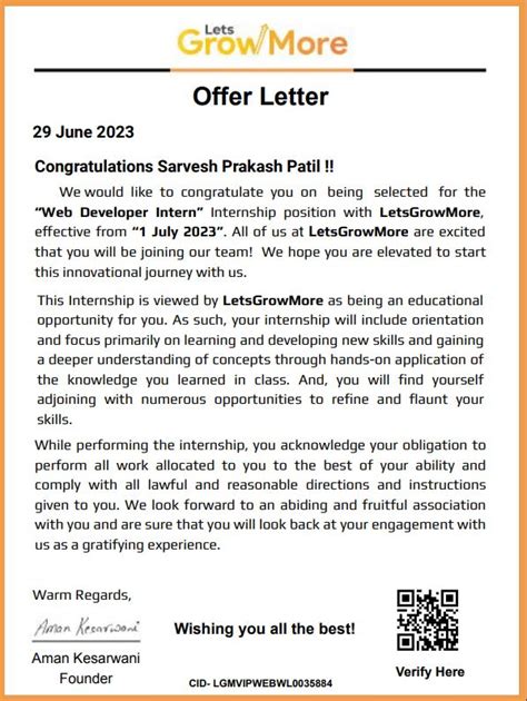 Sarvesh Patil On Linkedin Webdevelopment Lgmvip Internship