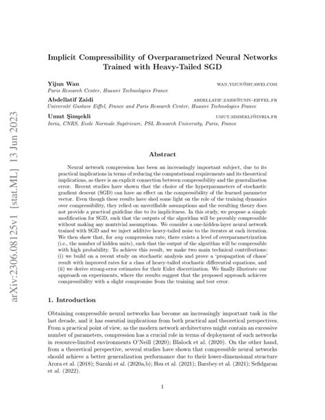 implicit compressibility of overparametrized neural networks trained