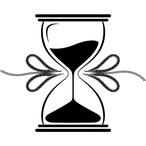 Ornate Hourglass Design Representing Time Passing Stock Illustration