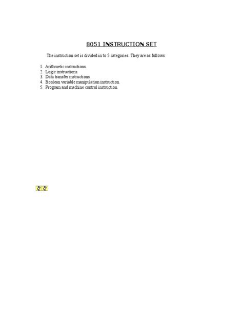 8051 Instruction Set Pdf Computers