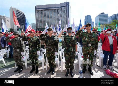 Korean War Generals Salute During The Ceremony Of The 72st Anniversary