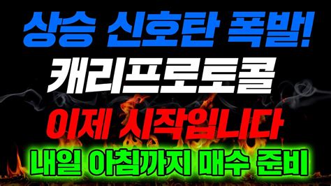 상승 신호탄 폭발 캐리프로토콜 이제 시작입니다 내일 아침까지 매수 준비 캐리프로토콜 캐리프로토콜전망 캐리프로토콜코인