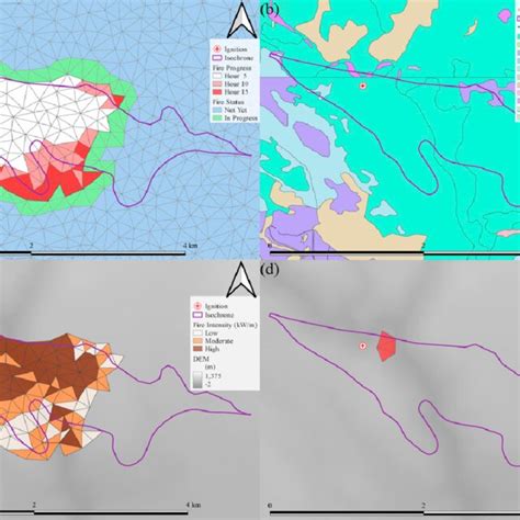 Simulation With A Fire Propagation B Vegetation Types C Download Scientific Diagram
