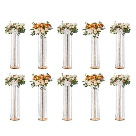 Vevor 10pcs 3543inch 90cm Tall Crystal Wedding Flowers Stand
