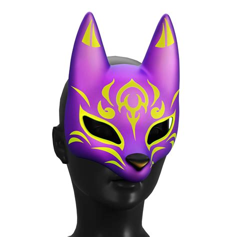 3d Model Kitsune Mask Bundle 10 In 1 Japanese Anime Vr Ar Low