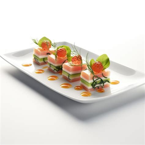 Premium Photo Illustration White Concept Plating Appetizer