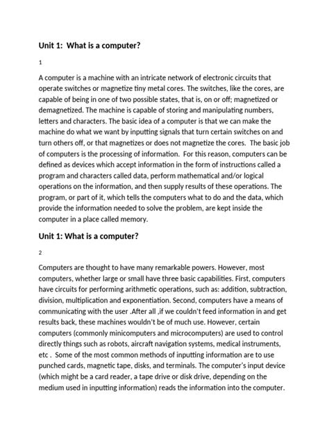 Unit One Ict Pdf Computer Program Programming
