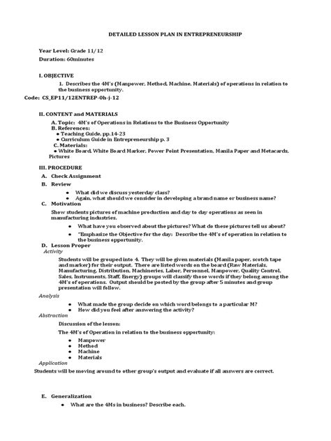Cs Ep11 12entrep 0h J 12 St Download Free Pdf Lesson Plan