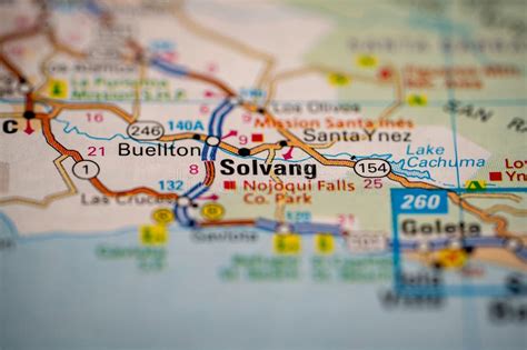 Solvang California In The United States Highlighted On A World Map