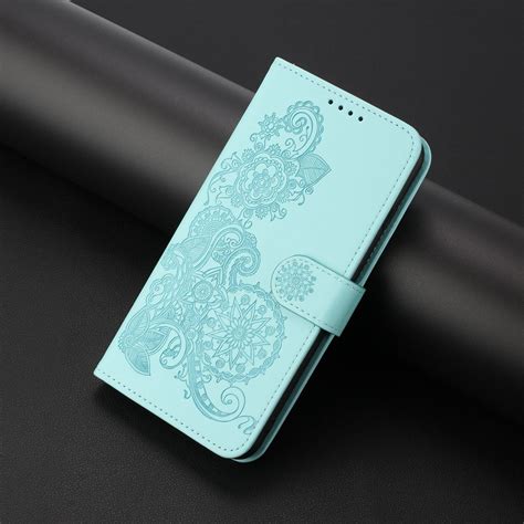 For Honor Lite Global Datura Flower Embossed Flip Leather Phone Case Light Blue Alexnld Com