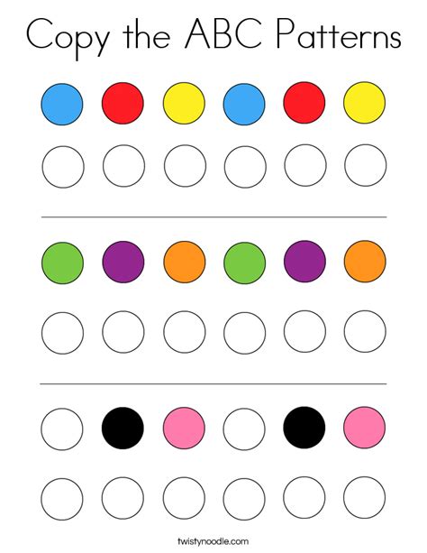 Copy The Abc Patterns Coloring Page Twisty Noodle Abc Patterns