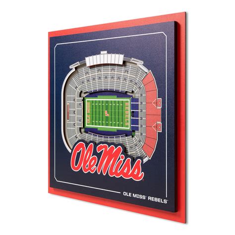 Youthefan Ncaa Mississippi Rebels Stadium Series 3d Wall Art