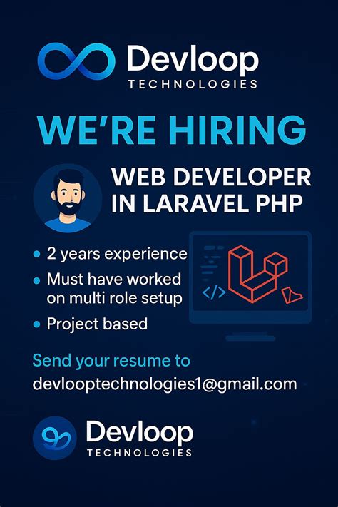 🚨 we re hiring laravel php web developer 🔹 experience 2 years 🔹