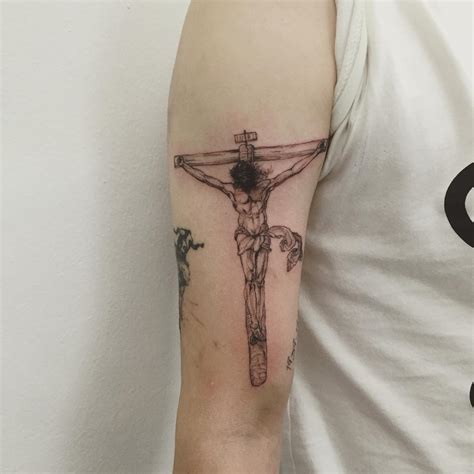 Jesus On Cross Tattoo On Forearm