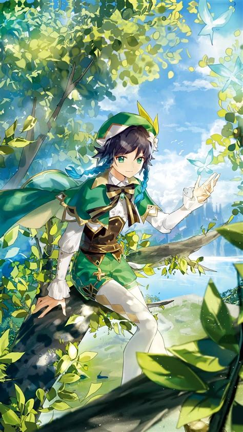 Venti Genshin Genshin Impact Aesthetics Easy Mandala Drawing Drawing Scenery Birds In The