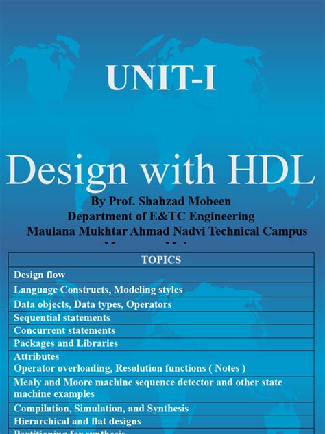 Vlsi Unit I Pdf Vhdl Hardware Description Language