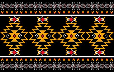 추상 주황색 및 빨간색 기하학적 네이티브 패턴 원활한 벡터 기하학적 배경을 반복합니다 종이 커버 패브릭 인테리어 장식 및 기타