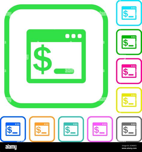 Os Command Terminal Vivid Colored Flat Icons In Curved Borders On White Background Stock Vector