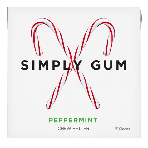 Candy Cane Gum All Natural Peppermint Gum By Simply Gum