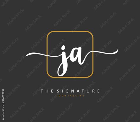 J A JA Initial Letter Handwriting And Signature Logo A Concept