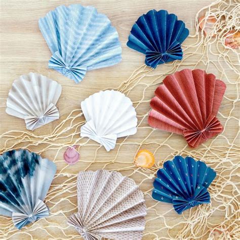 Seashell Paper Craft Under The Sea Decorations Ocean Birthday Party Sea Crafts